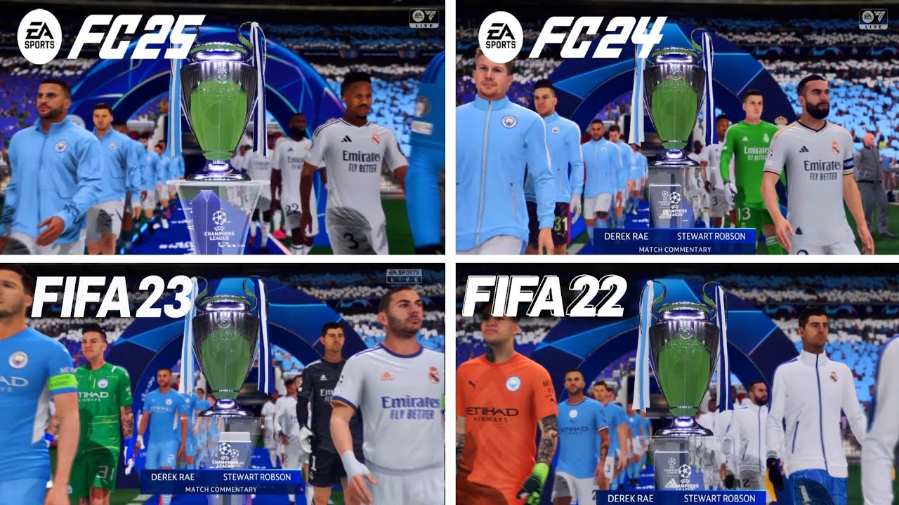 FC 25 Vs FC 24 Vs FIFA 23 Vs FIFA 22 | UEFA Champions League Final ...