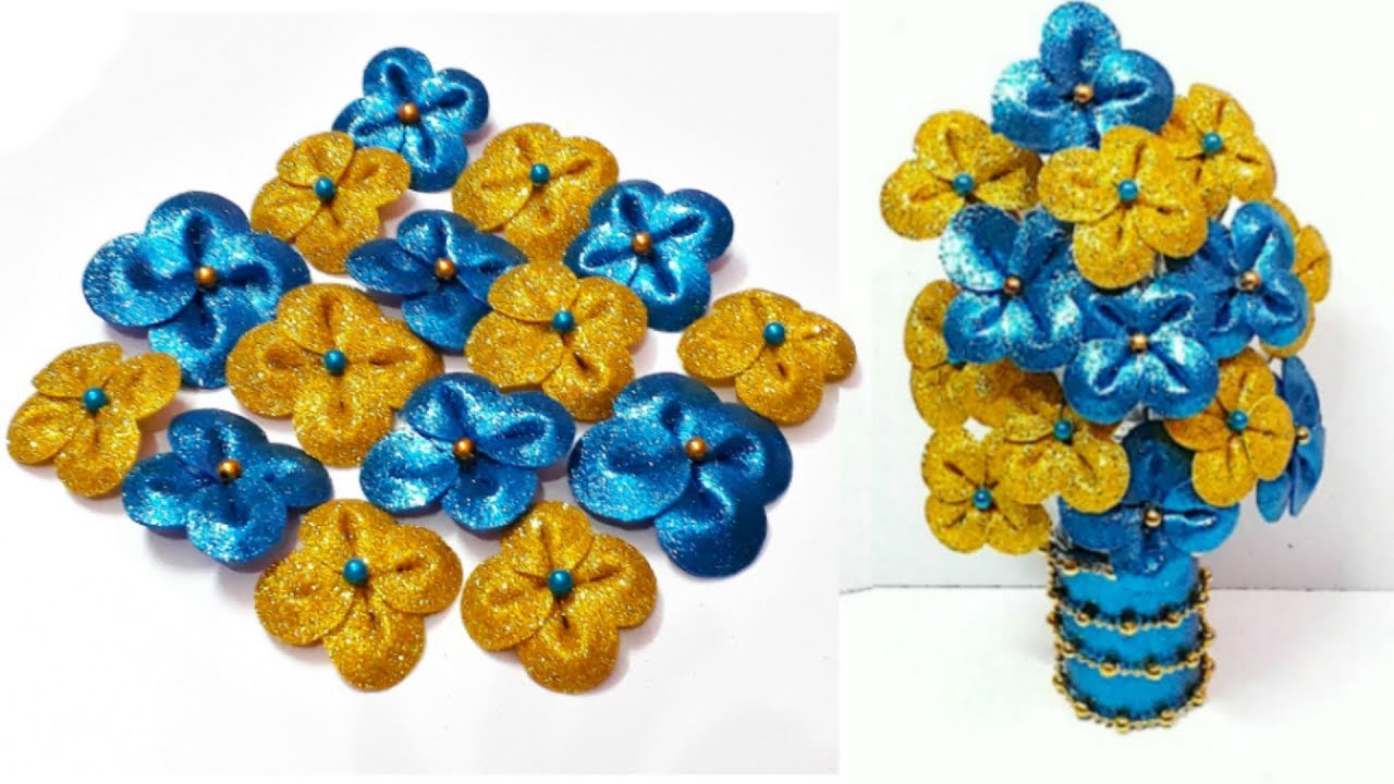 New Design Guldasta/flower vase from plastic bottle & glitter sheet ...