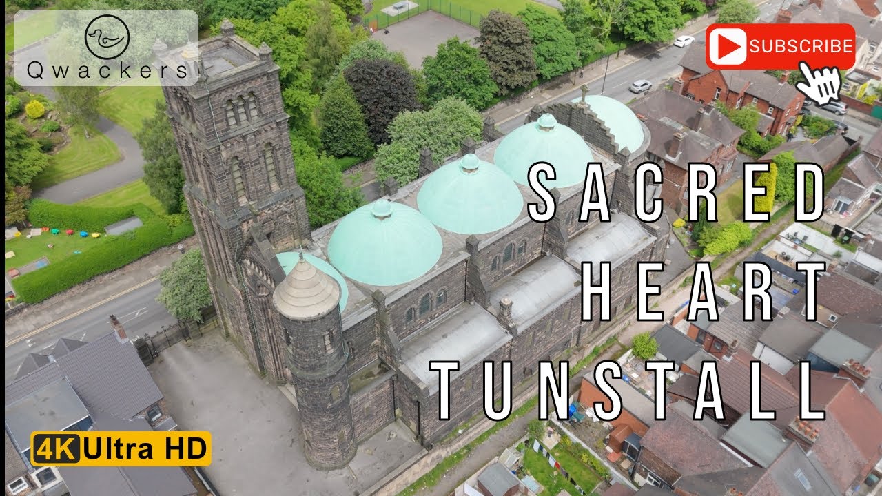 Sacred Heart Tunstall #church #catholic #dome #drone #copper # ...