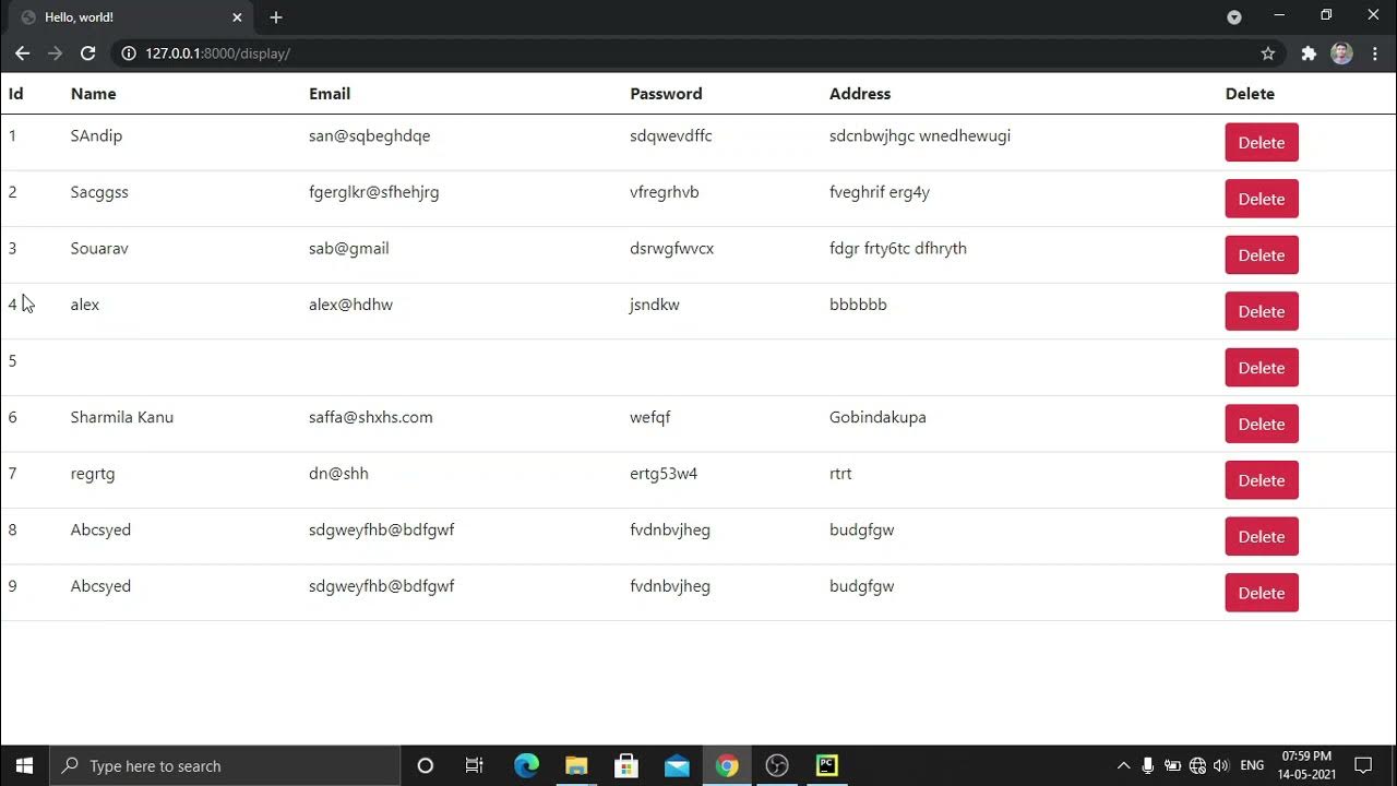 Delete Operation in Django || How to delete a data in Django #7th_Part - YouTube