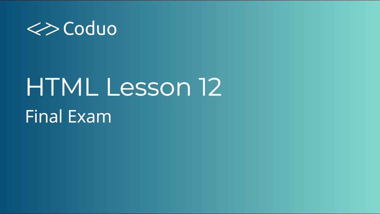 HTML Lesson 12 | Coduo - YouTube