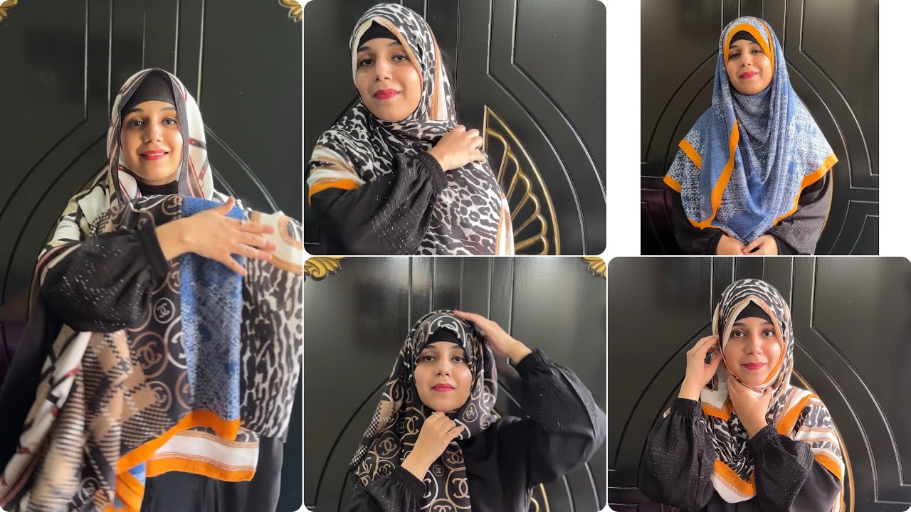 4 different and easy hijab tutorial || hijab tutorial by iqra #hijab ...