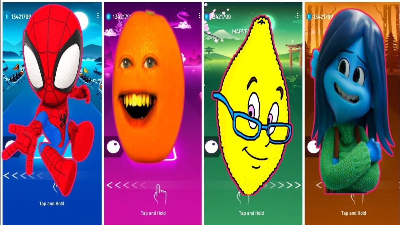 Spider Man Across🆚Annoying Orange🆚Mr LemonS🆚Ruby Gillman💥Who is best ...