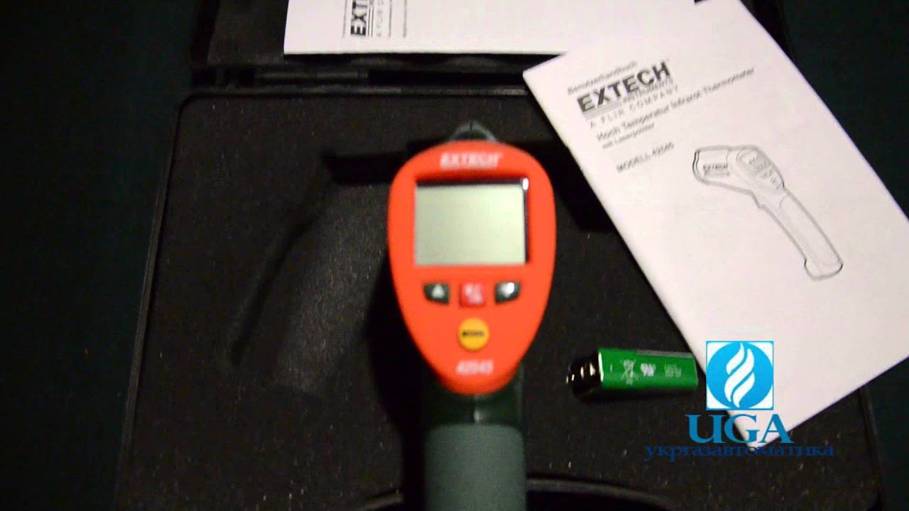 Пирометр Extech 42545 | Инфракрасный термометр с сигнализацией - YouTube