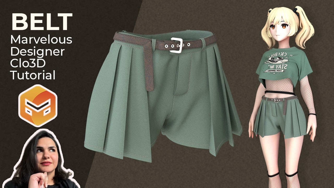 Realistic Belt with Buckle Tutorial in Marvelous designer/ Clo3d_ Part ...