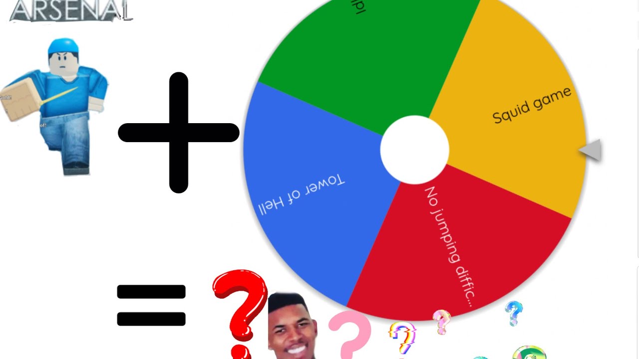 Arsenal + spin the wheel with many popular roblox games=??| Roblox ...