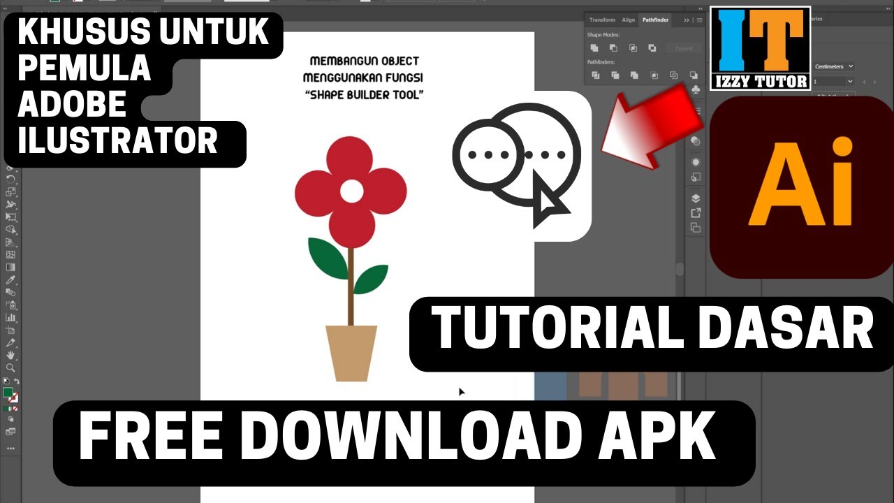 Tutorial dasar adobe ilustrator mengenal "Shape Builder Tool" dan membangun objeck #part 10 ...
