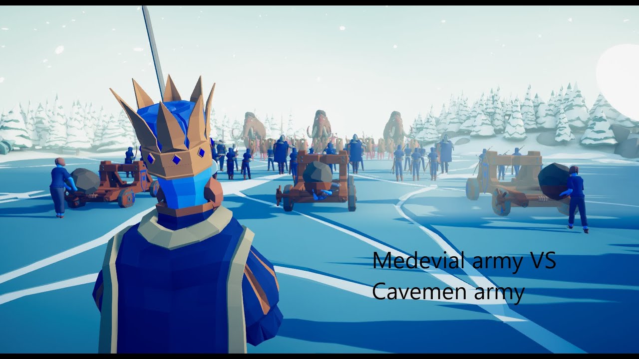 Medieval army VS Caveman army TABS - YouTube
