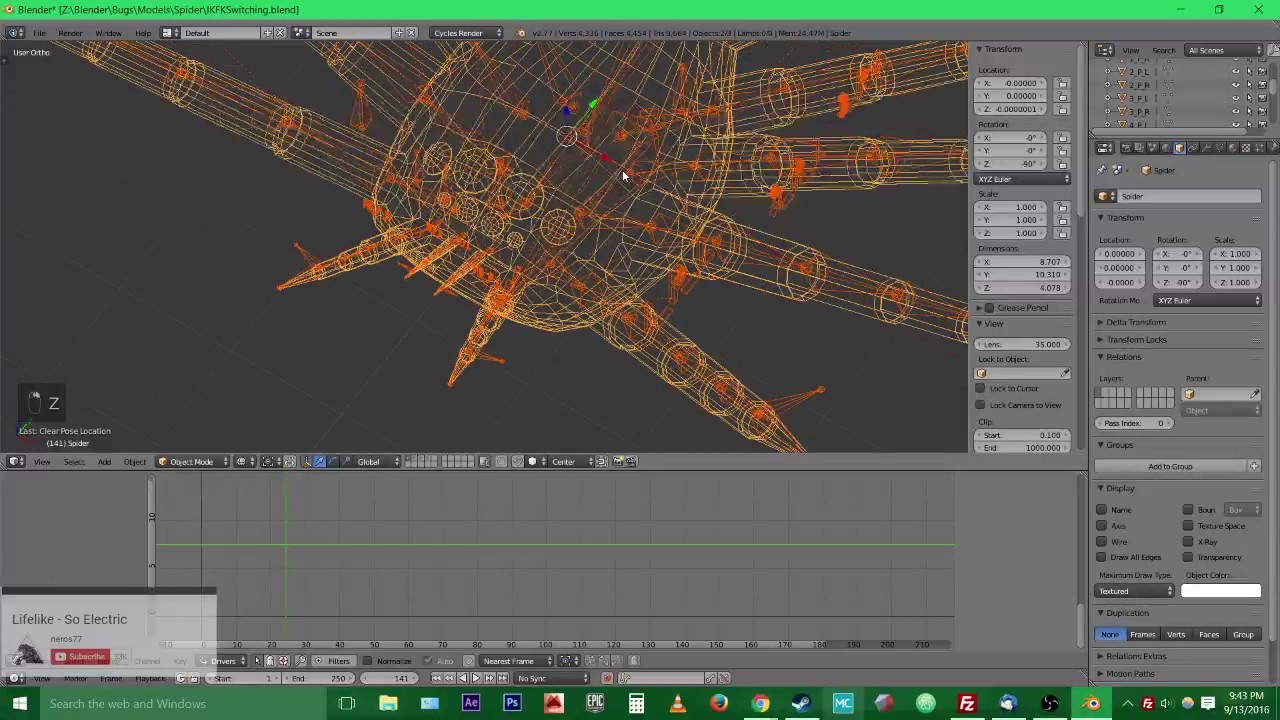 Blender Spider Time-lapse Part 4 (Rigging) - YouTube