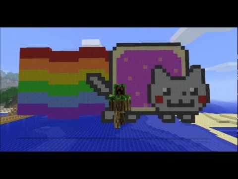 The Epic Nyan Cat on Minecraft! (ニャー猫) - YouTube