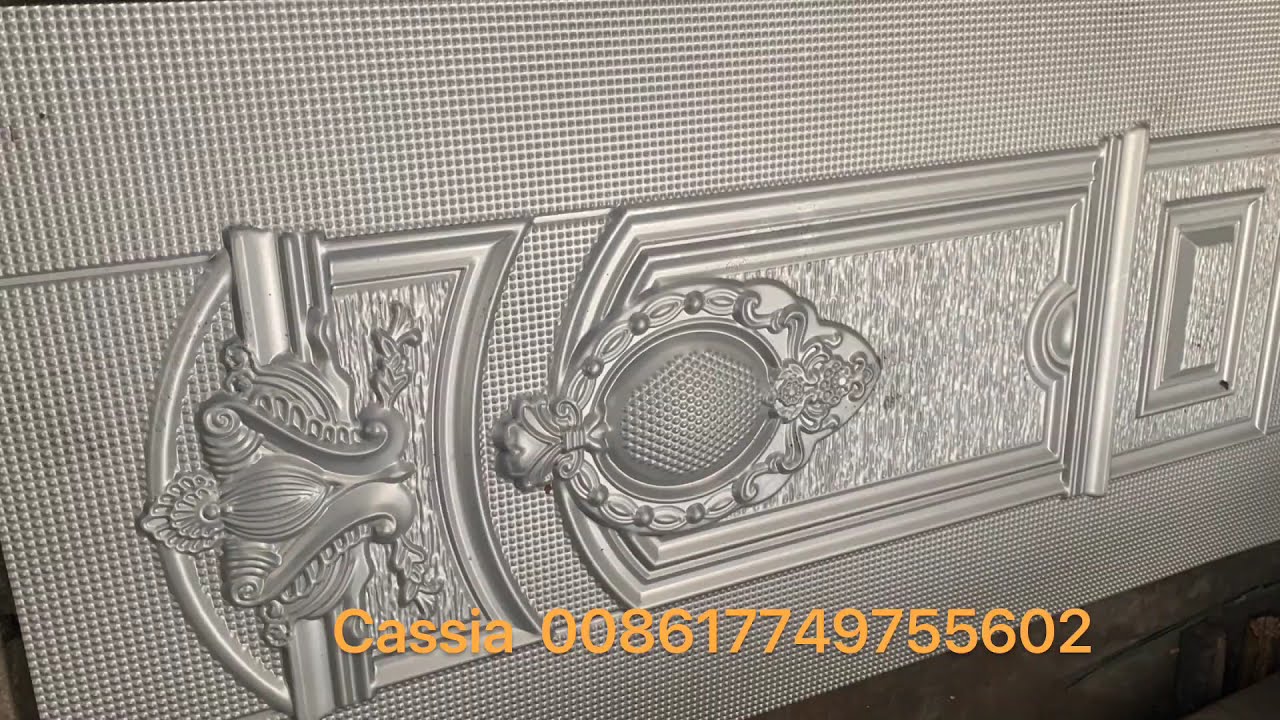 metal door skin with luxury design, stamped steel door skin - YouTube