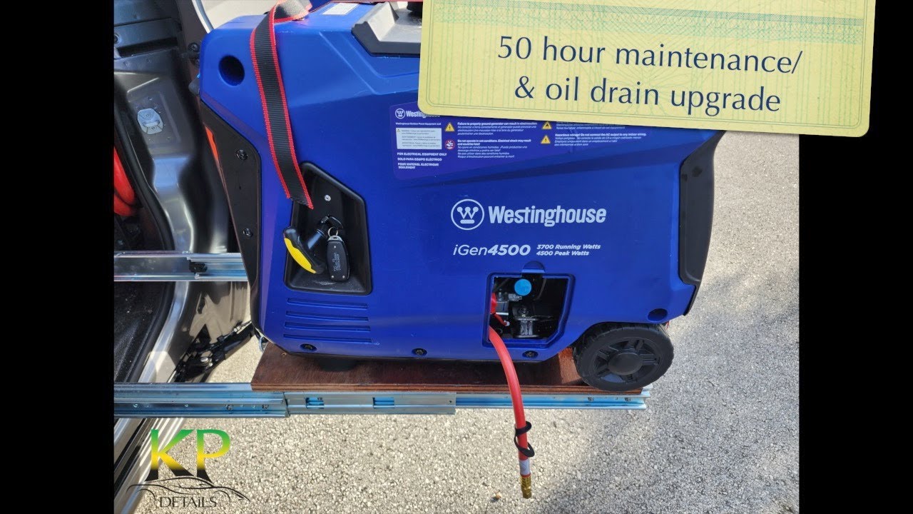 Westinghouse iGen4500 generator 50 hour maintenance & oil drain upgrade! - YouTube