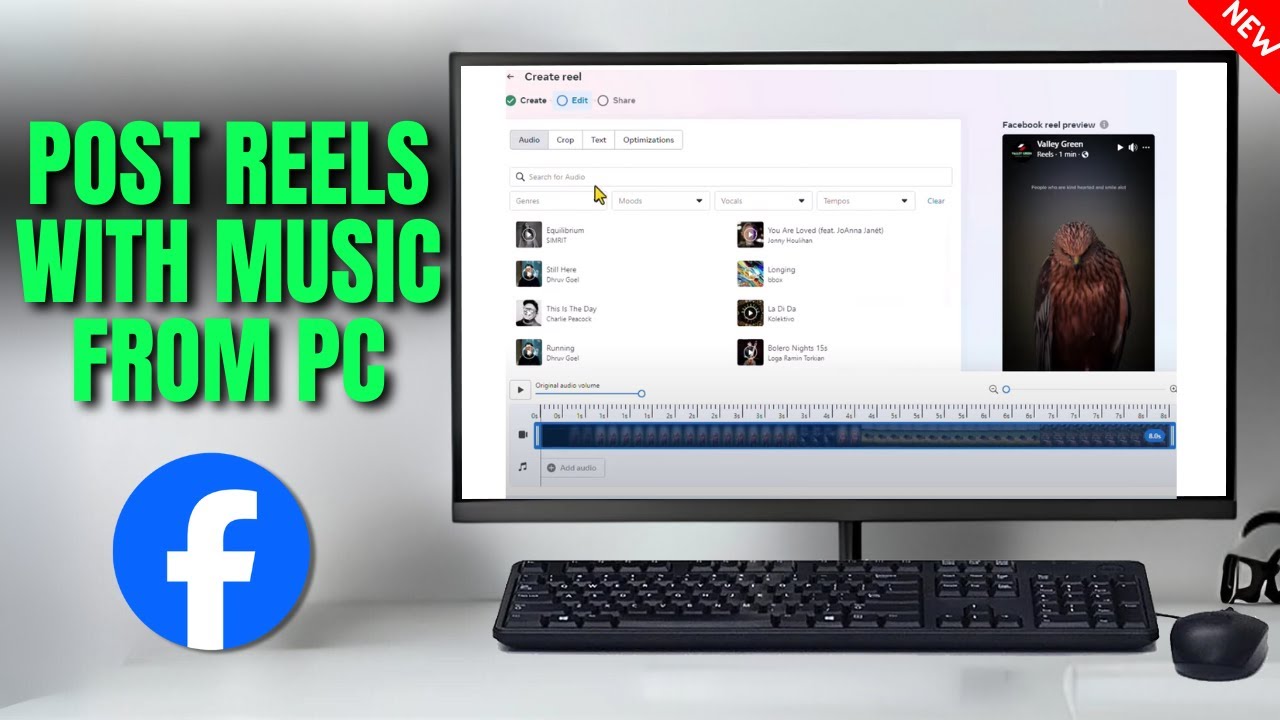 How To POST FACEBOOK REELS with music pc? - YouTube