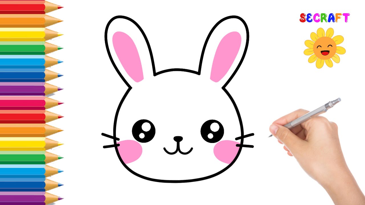 How to Draw Cute Bunny for Kids and Toddlers - YouTube