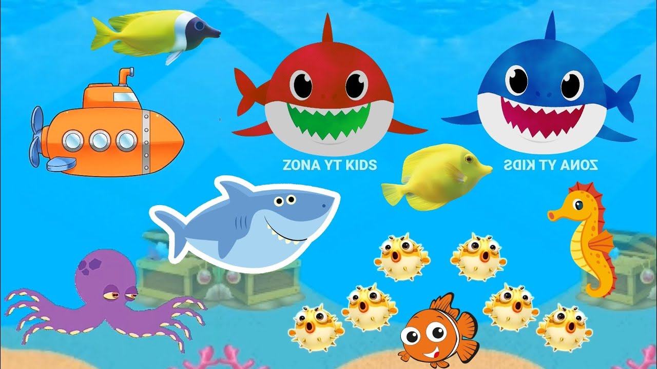 Baby Shark kids Baby octopus dolphin Animals Sea dance show Ocean ...