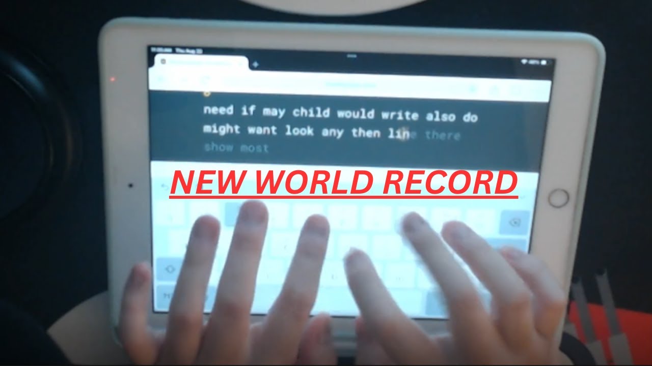 NEW Fastest Tablet Typing (WORLD RECORD) - YouTube