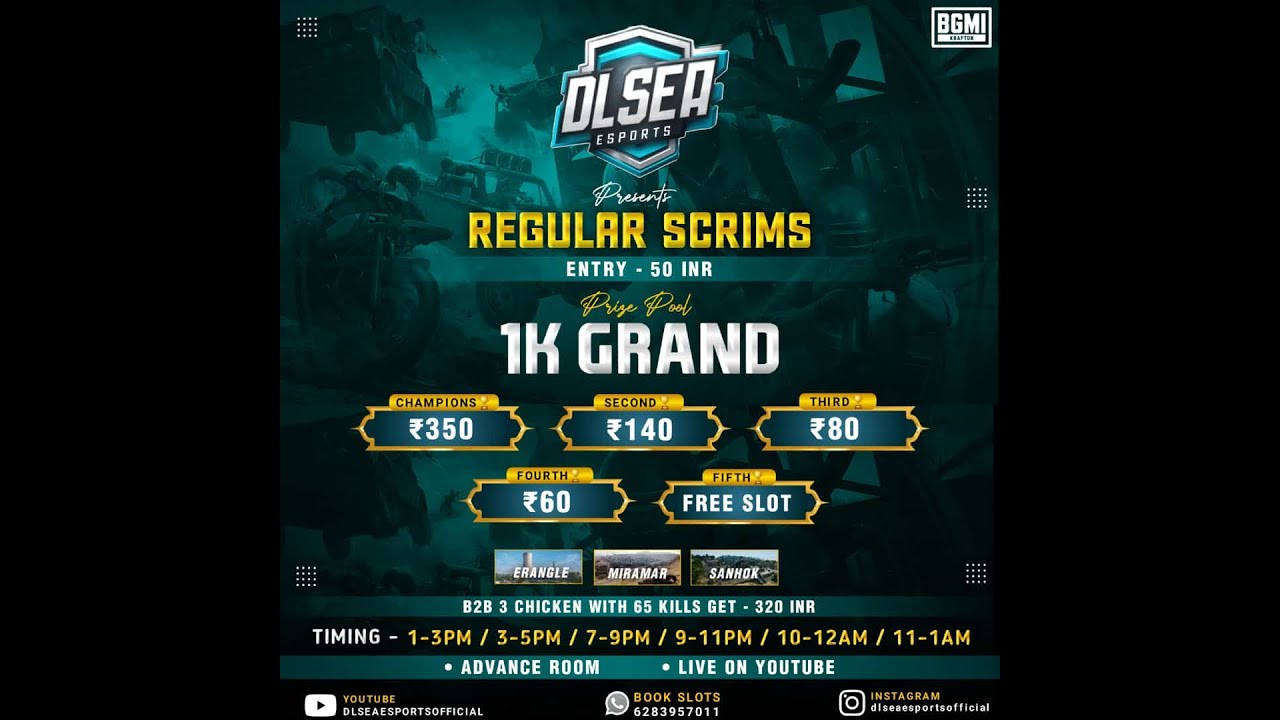 DL_SEA_Esports Live Stream ||PAID SCRIMS || 1000 GRAND SCRIMS ...