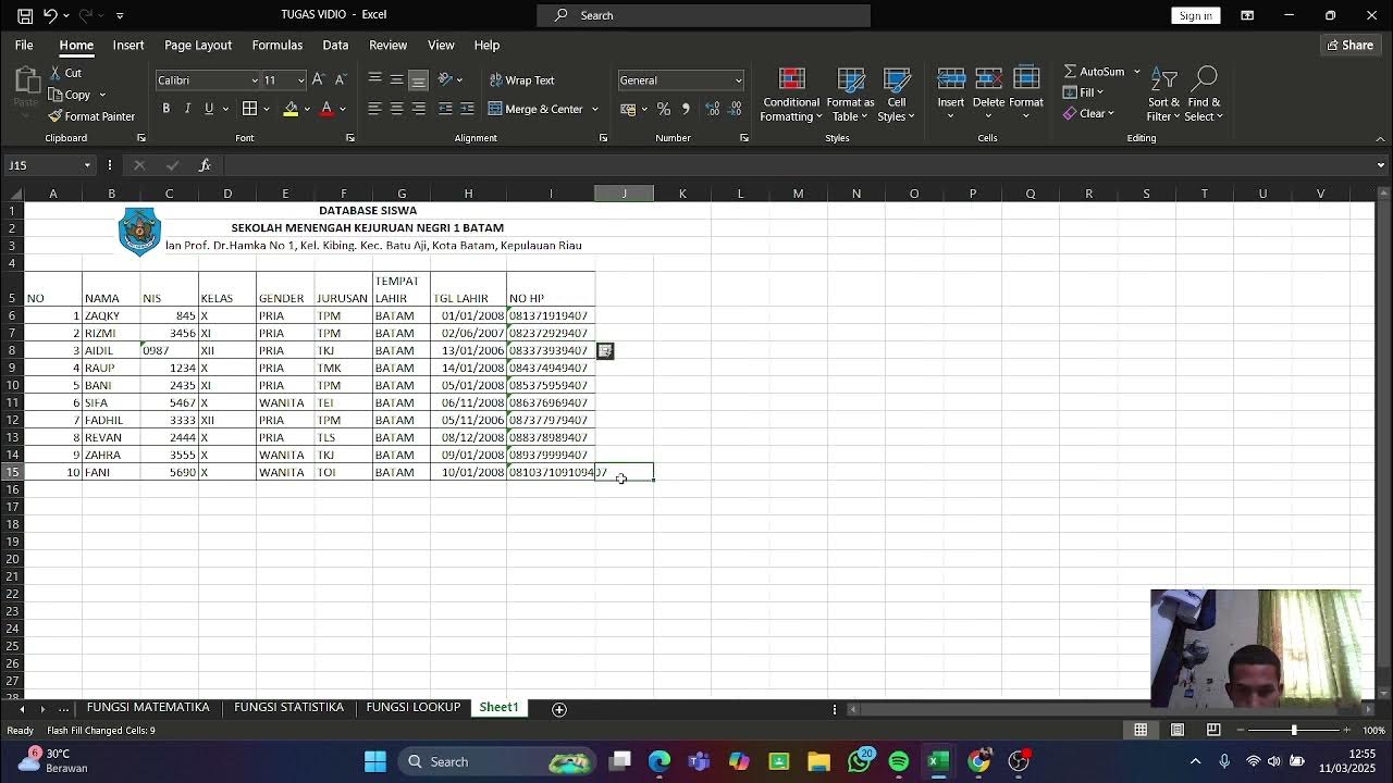 database siswa pada MS.excel - YouTube