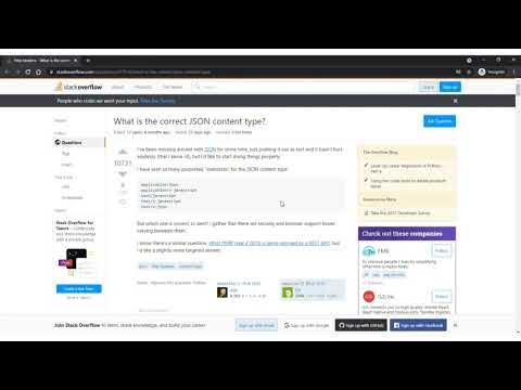 What is the correct JSON content type? Stackoverflow Q/A explained - YouTube