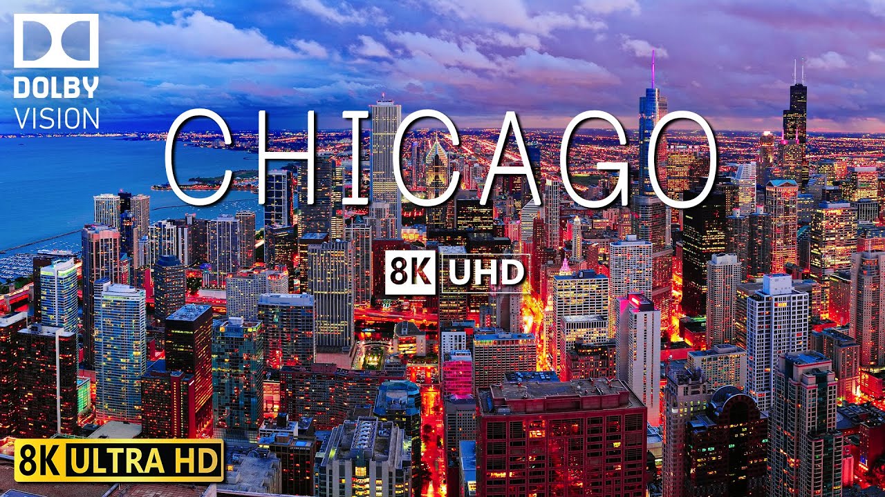 CHICAGO 8K Video Ultra HD With Soft Piano Music - 60 FPS - 8K Nature ...
