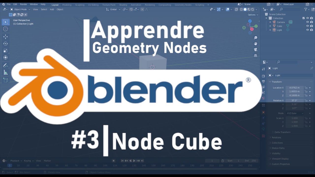 Le node Cube | Apprendre Geometry Nodes Blender 3D - YouTube
