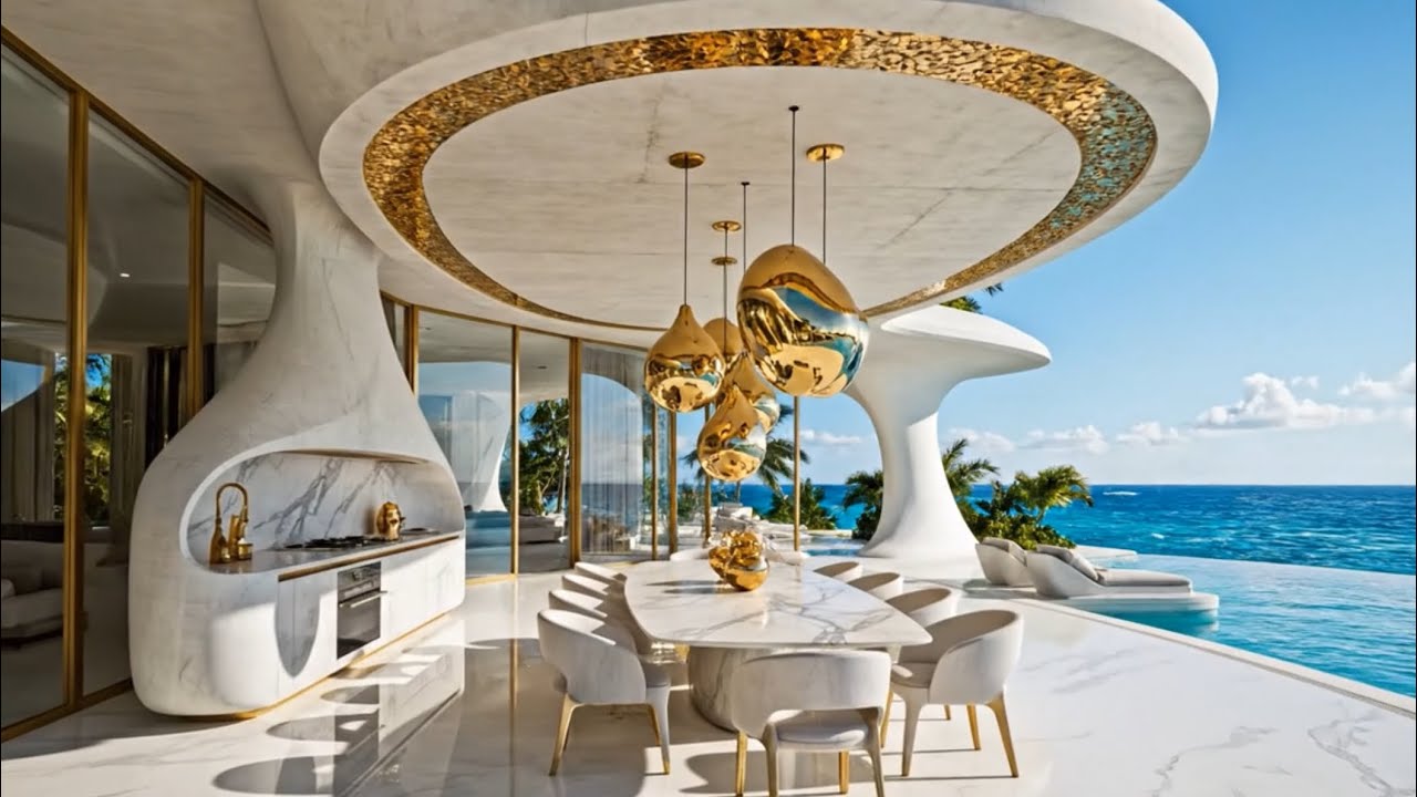 Inside a Billionaire’s Gold-Trimmed Organic Mansion on a Cliff ...