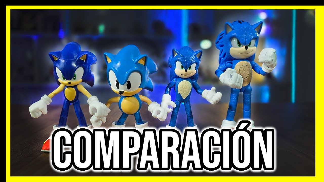 Comparación TODOS los Sonic (clásico, moderno, película 2 y 3) Jakks Pacific (unboxing) - YouTube