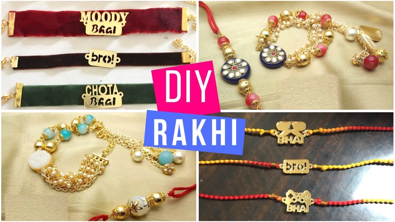 DIY RAKHI ( 3 EASY DESIGNS Rakshabandhan ) II HOW to make RAKHI at HOME ...