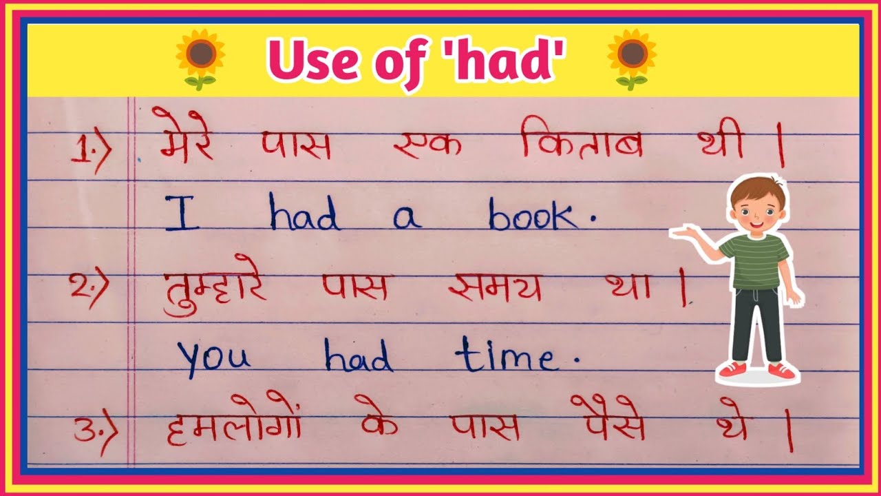 General use of 'had' in English Grammar | Had का प्रयोग करना सीखें ...