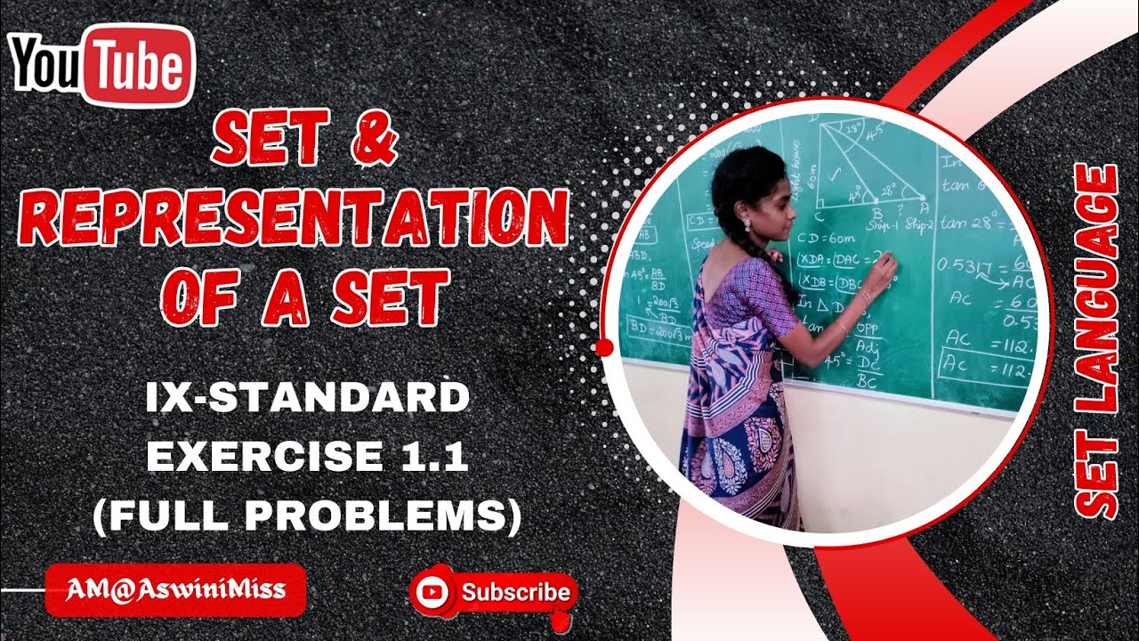 Set Language -Set & Representation of a set|9th std|Ex:1.1|Full ...