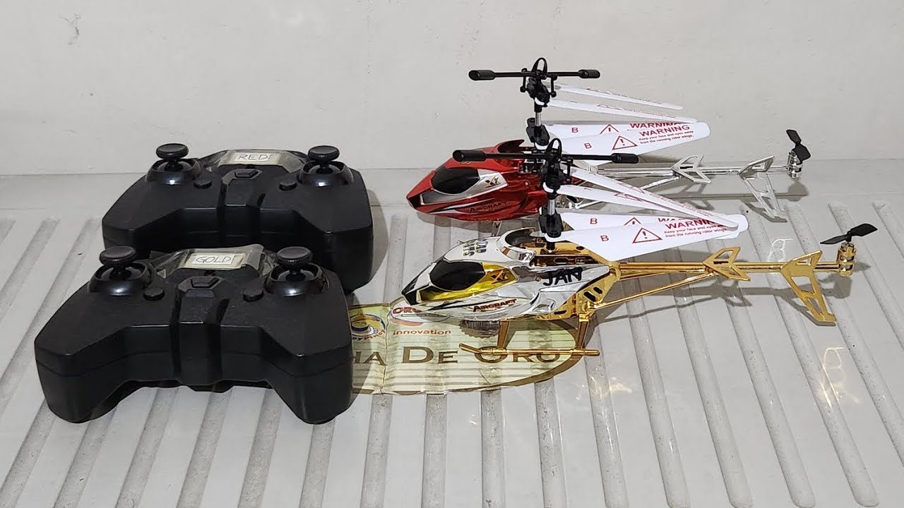 Indoor Flight RC Helicopter Gold & Red - YouTube