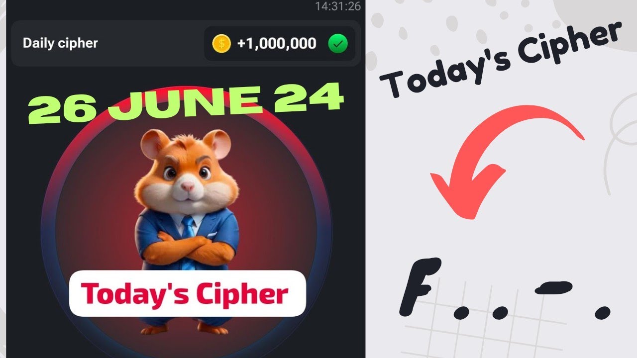 hamster Kombat daily cipher today 26 June 2024 | daily cipher 1M Coin ...