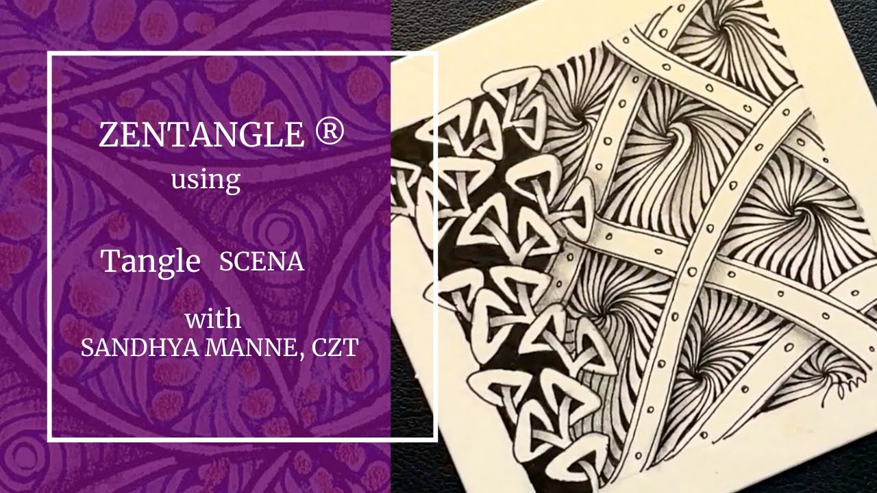 Tangle SCENA , in a Zentangle® Mini Project, beginners tutorial - YouTube