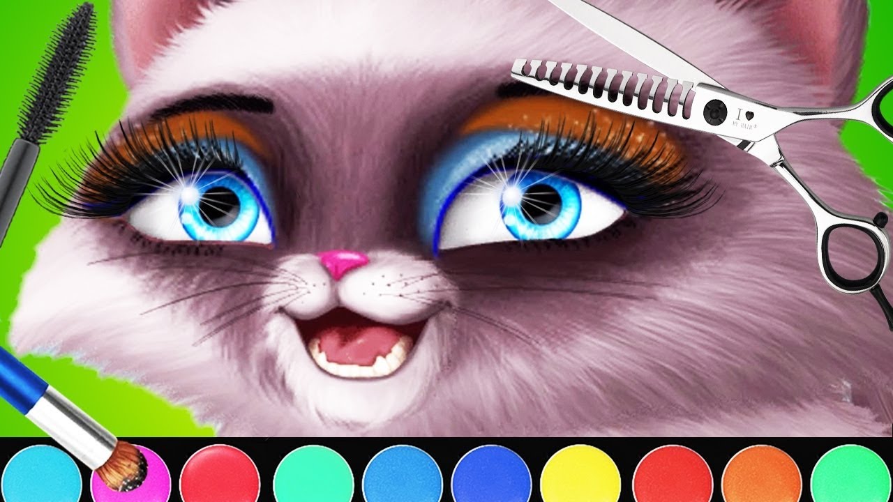 Fun Animals Pet Care - Learn Colors, Cat Hair Salon, Makeover, Makeup ...