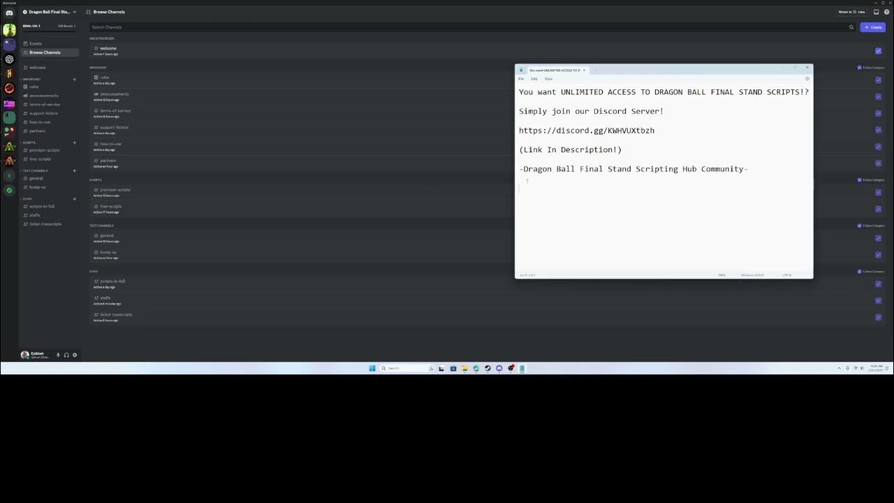 FINAL STAND SCRIPTING DISCORD SERVER | WORKING 2023! - YouTube