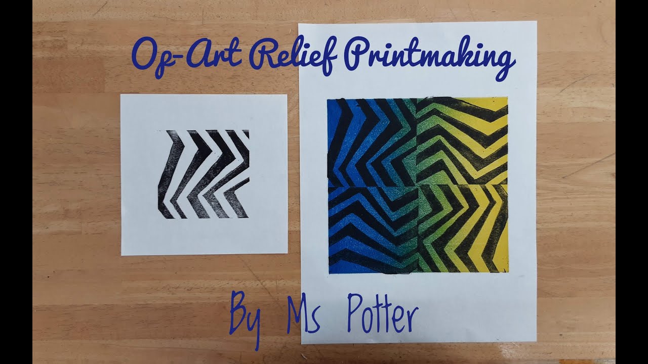Op-Art Relief Printmaking - YouTube