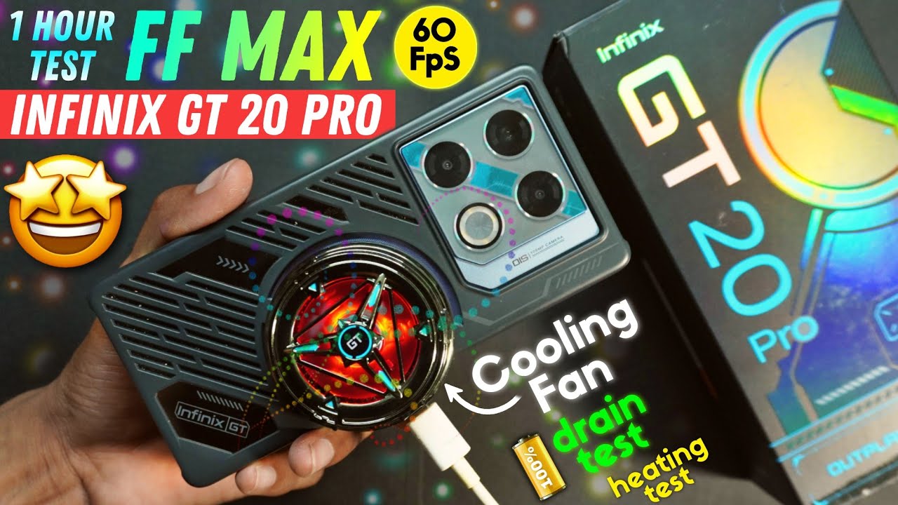 Infinix Gt 20 Pro 1 hour Free Fire test with RGB Cooling Fan🔥 battery ...