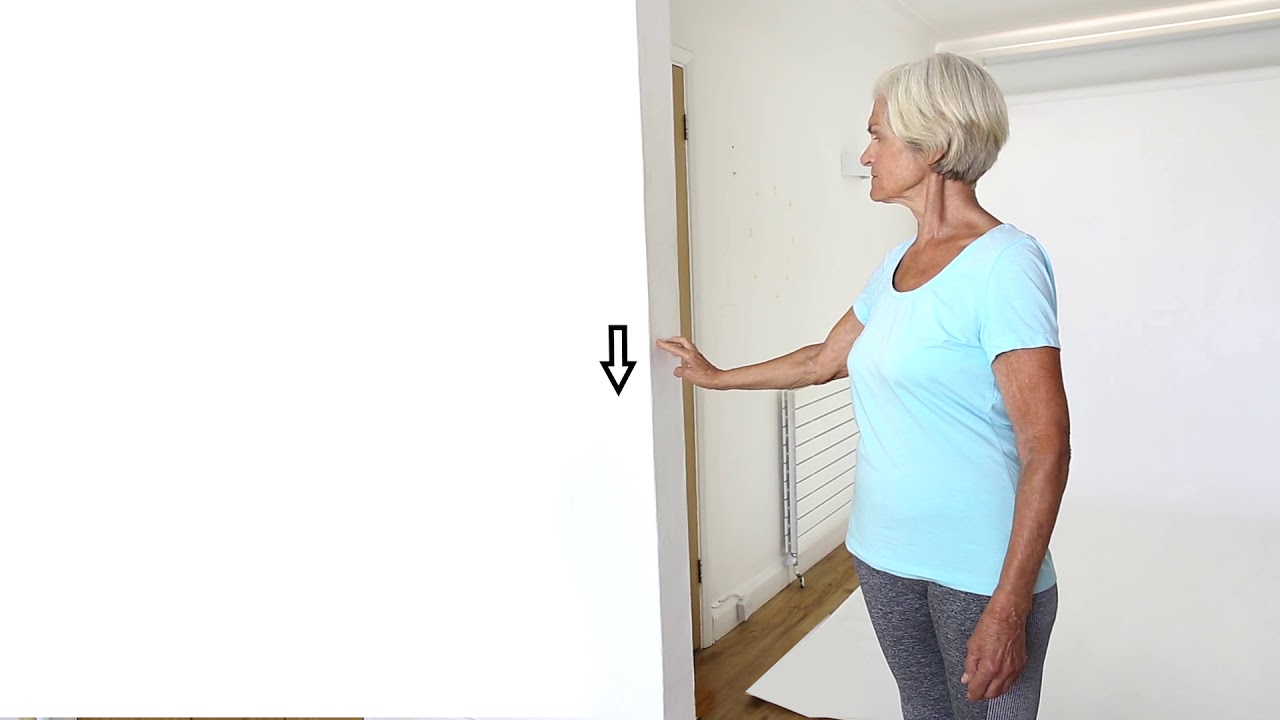 Senior: Shoulder wall crawl at 45 degrees - YouTube