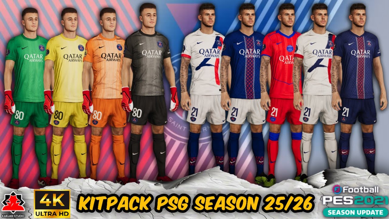 New PSG Official Kitpack 4K 2025/26 - PES 2021 & Football Life 2025 ...