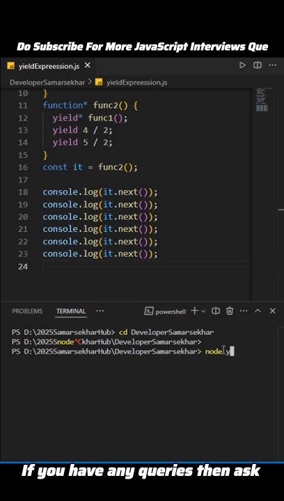 JavaScript yield* Expression Method #javascript#js#script#interviewquestions#beginners#web3# ...