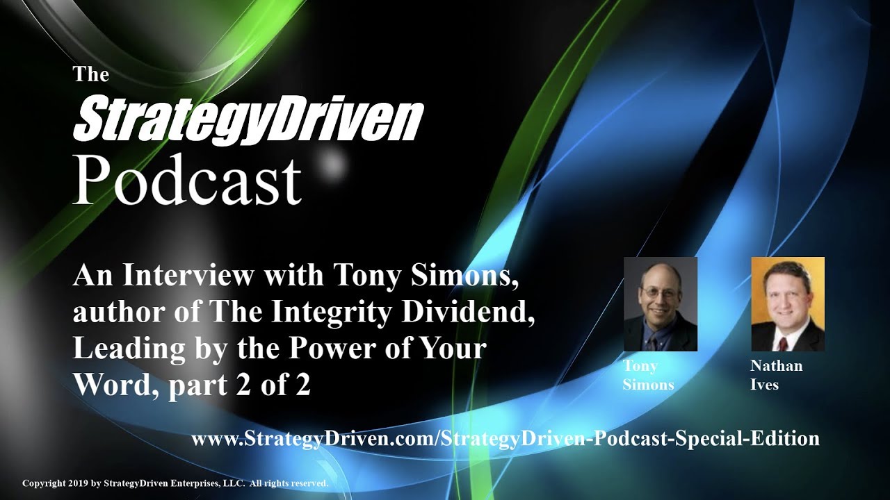 StrategyDriven Podcast Special Edition 4b – An Interview with Tony ...