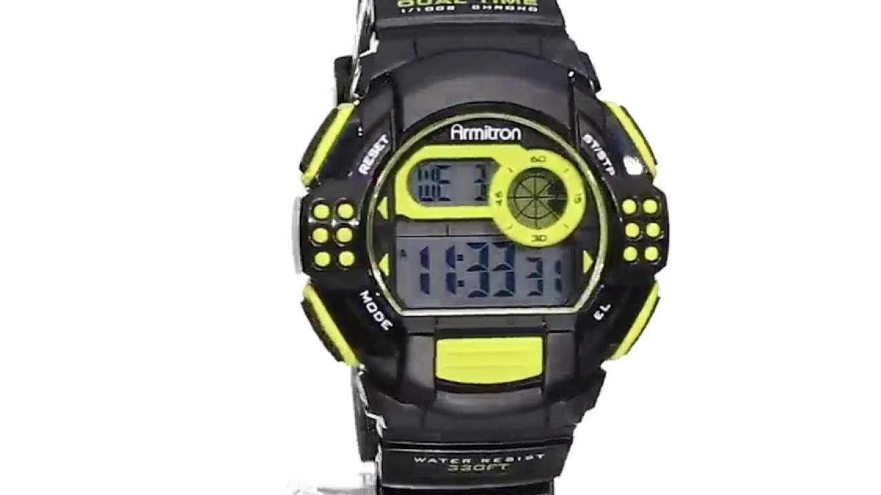 Armitron Sport Unisex 45 7044LGN Lime Green Accented Digital ...