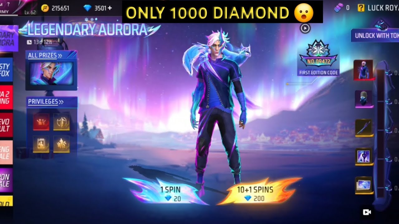 LEGENDARY AURORA BUNDLE EVENT FREE FIRE 🤩 FREE FIRE NEW EVENT | NEW EVO ...