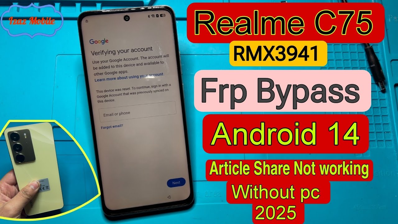 Realme C75 Frp Bypass Android 14 Article Share Not working Realme RMX3941 Frp Bypass New Method ...