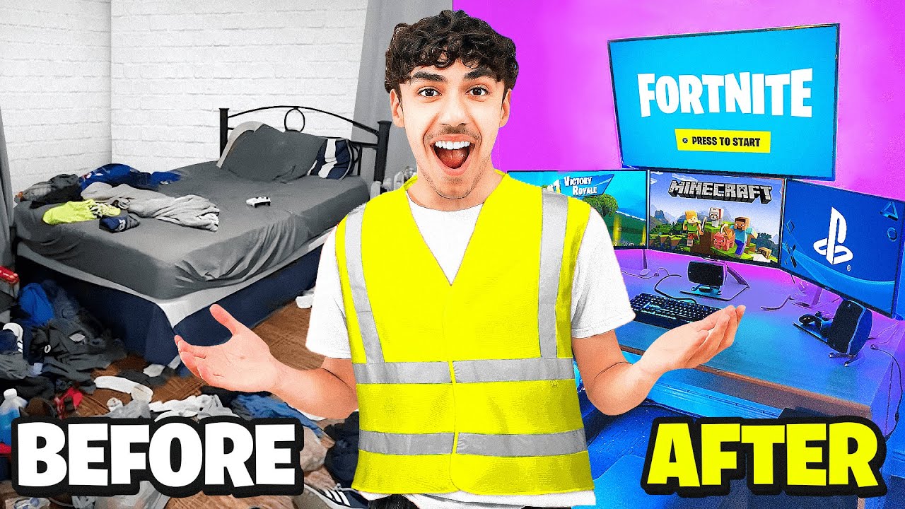 Transforming My Messy Room Into My Dream Gaming Setup! - YouTube