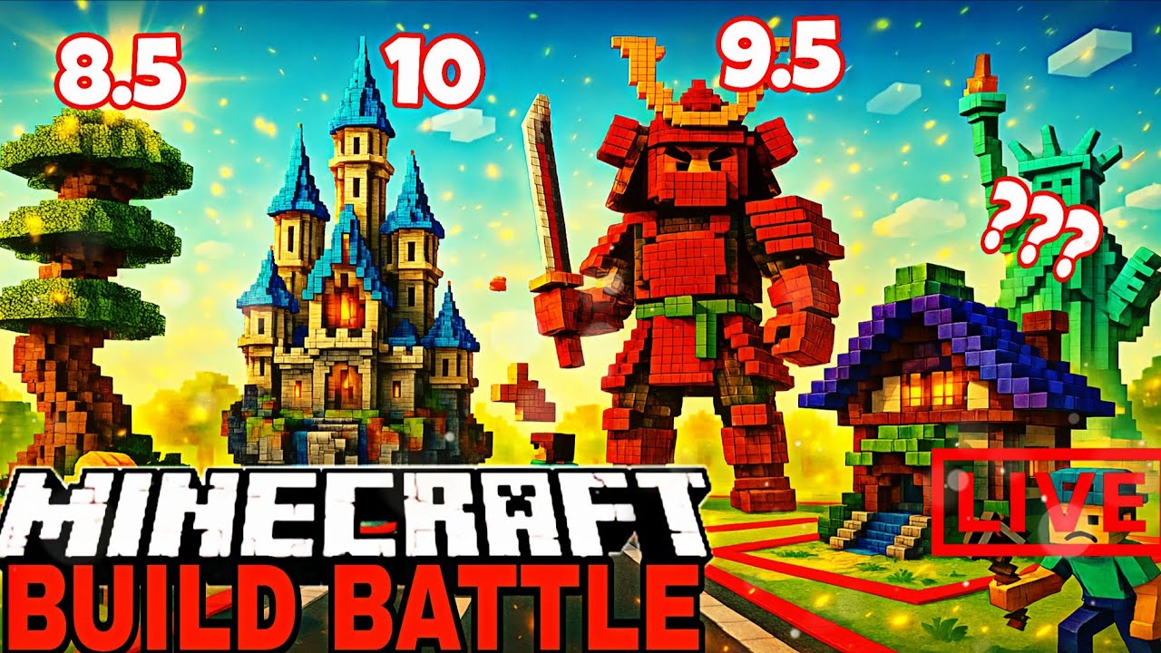 Minecraft Build Battle W/ Subs LIVE Round 2 - YouTube