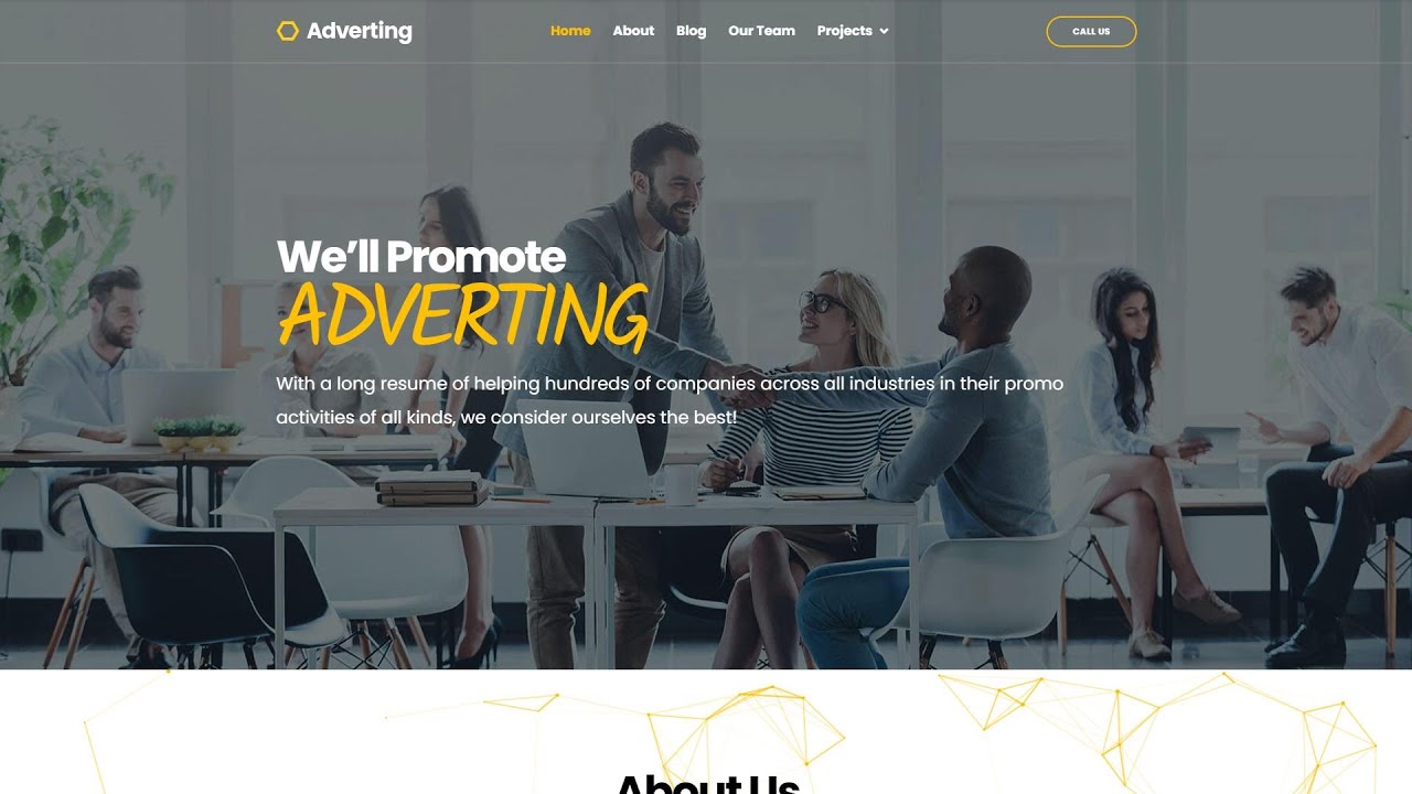 Advertising Agency Responsive WordPress Theme by ZEMEZ Website Template ...