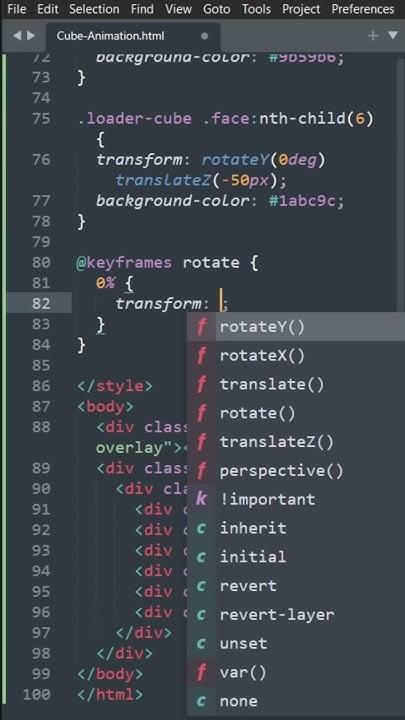 Cube Animation Html Css Codingbipro Youtube