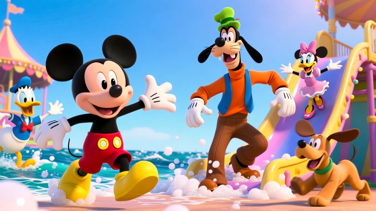 🌈 Mickey & Goofy’s Wonderful Slide Day 🦆 Fun Adventure Kids Cartoon ...
