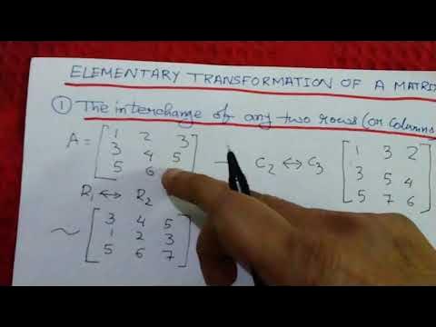 Elementary Transformation of a Matrix/ #Matrix Elementary ...